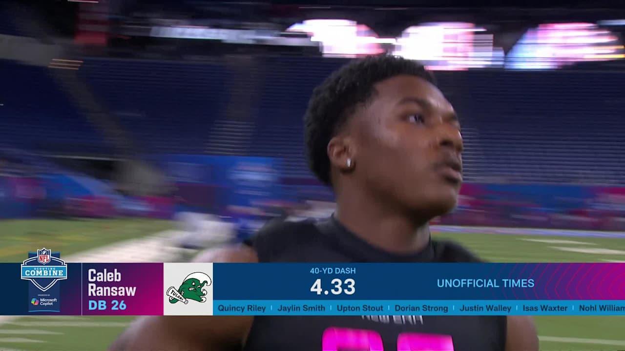 Cornerback Caleb Ransaw runs official 4.33-second 40-yard dash at 2025 ...