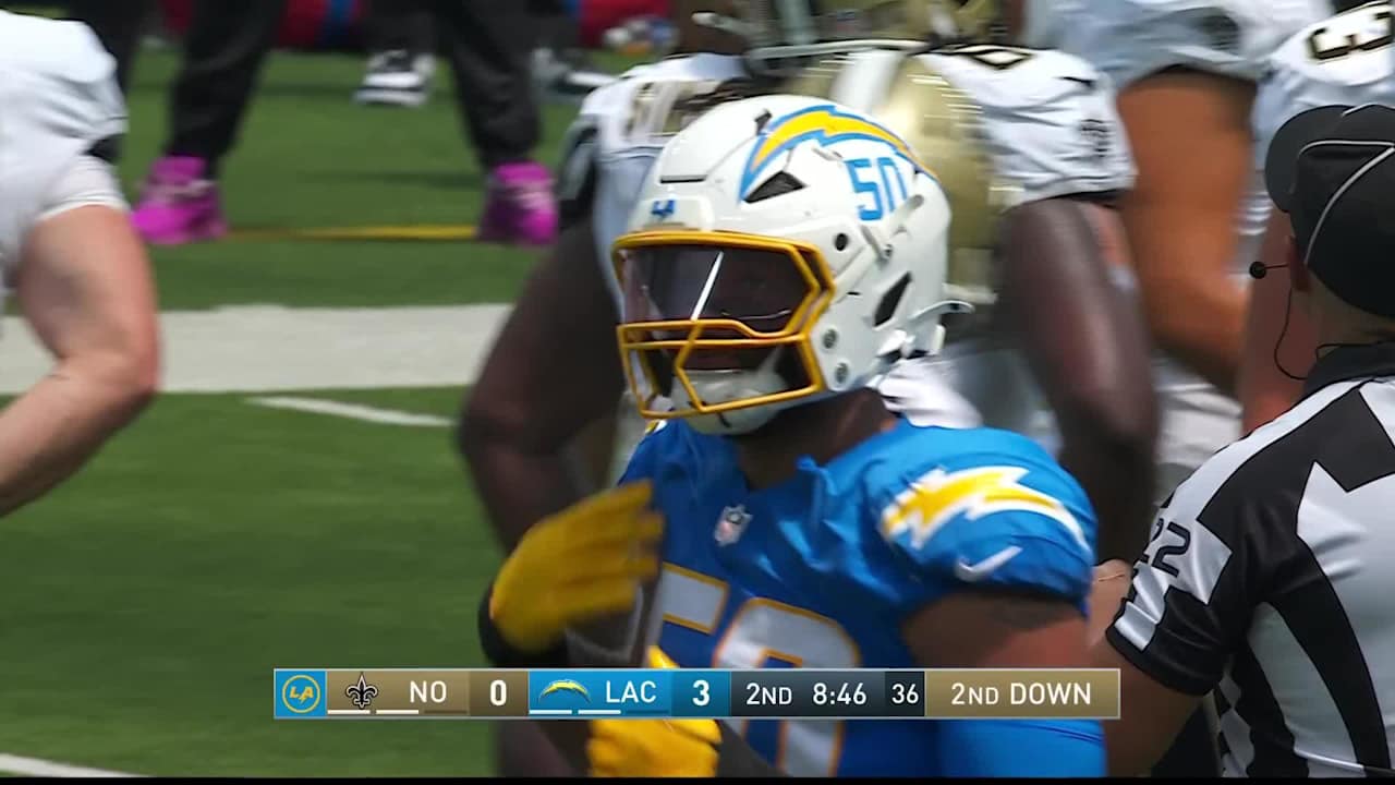 Los Angeles Chargers linebacker Caleb Murphy records second sack of ...