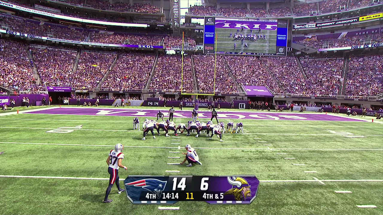 New England Patriots kicker John Romo's field goal is good from 28 yards