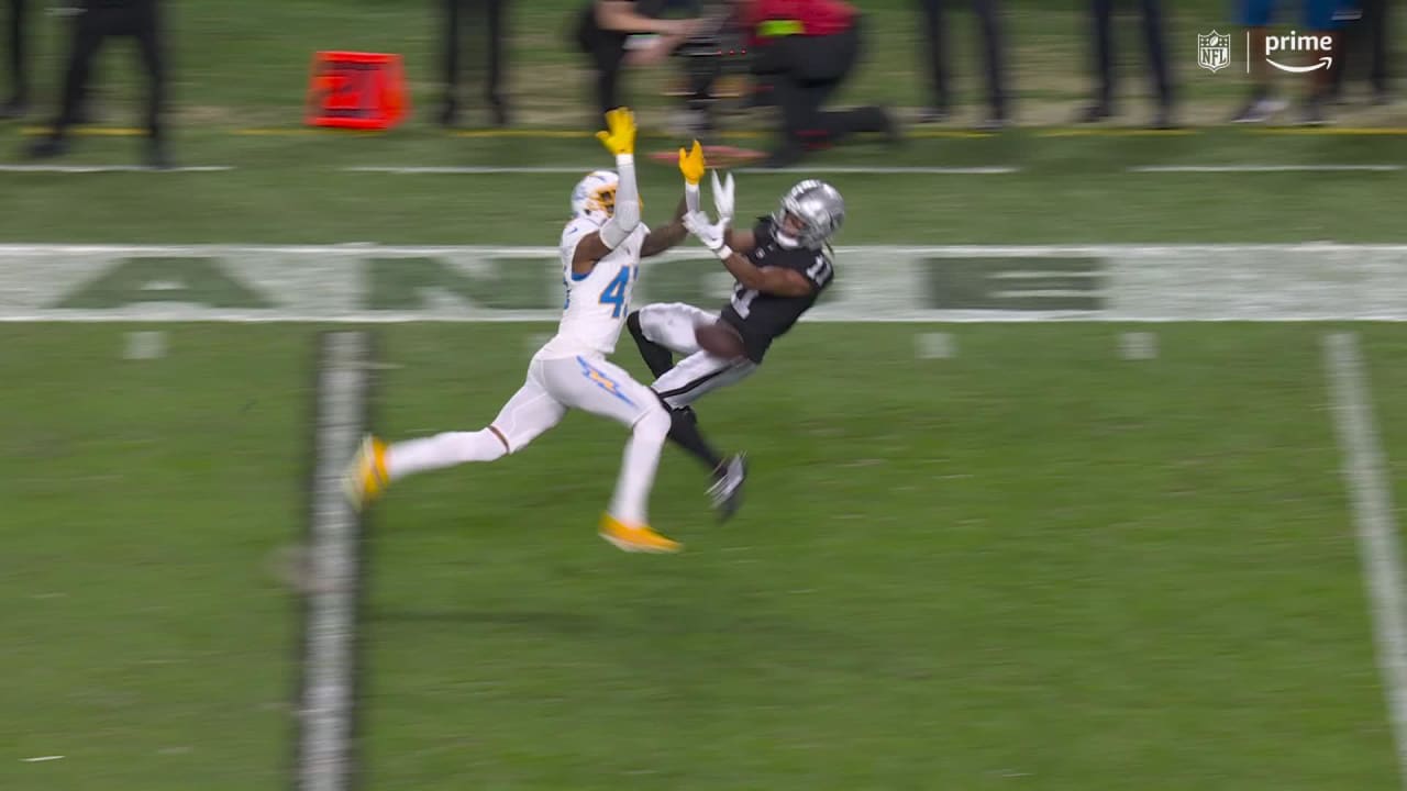 Los Angeles Chargers cornerback MIchael Davis breaks up Las Vegas ...