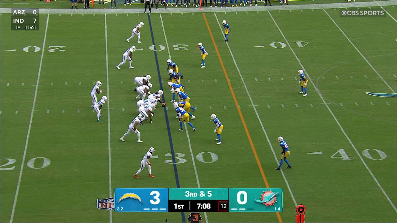 Los Angeles Chargers linebacker Odafe Oweh secures his first sack as a ...