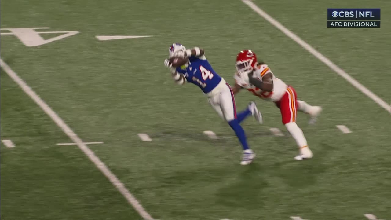 Buffalo Bills wide receiver Stefon Diggs breaks loose from Kansas City Chiefs linebacker Nick ...
