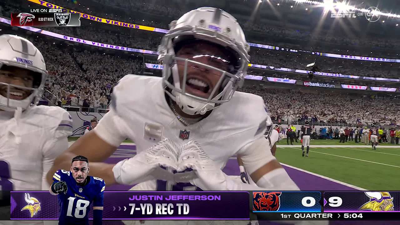 Minnesota Vikings wide receiver Justin Jefferson shouts out former NFL Hall of Fame wide ...