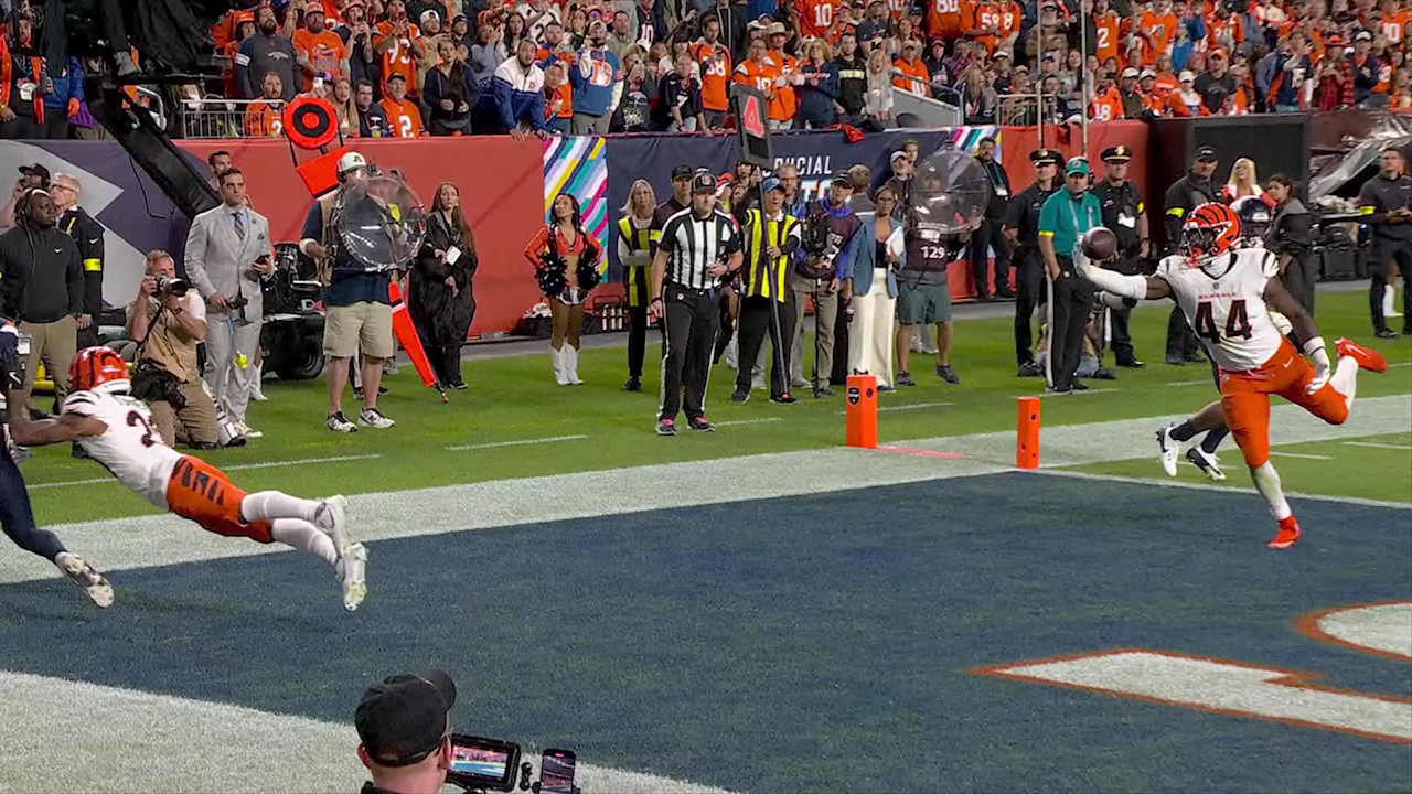 Bo Pix! Denver Broncos quarterback Bo Nix's pass into the end zone is ...