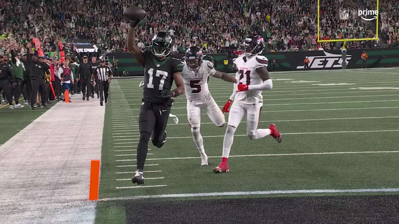 New York Jets wide receiver Davante Adams hauls his first touchdown ...