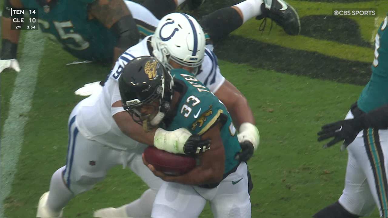 Indianapolis Colts defensive tackle Grover Stewart's forced fumble vs ...