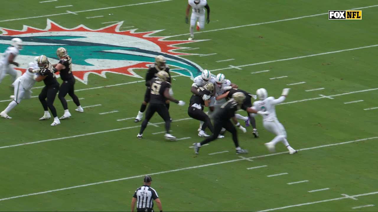 Miami Dolphins SWARM New Orleans Saints quarterback Tyler Shough for 5 ...