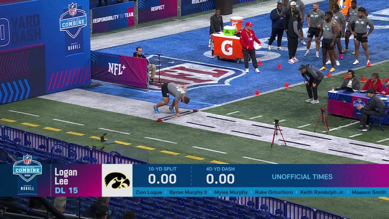 Defensive tackle Logan Lee runs official 5.05-second 40-yard dash at ...