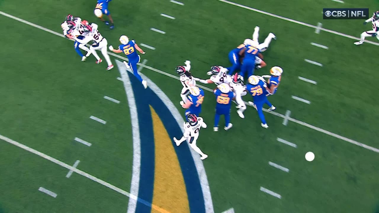 Bastion of Denver Broncos bludgeons Los Angeles Chargers running back Joshua Kelley for TFL on ...