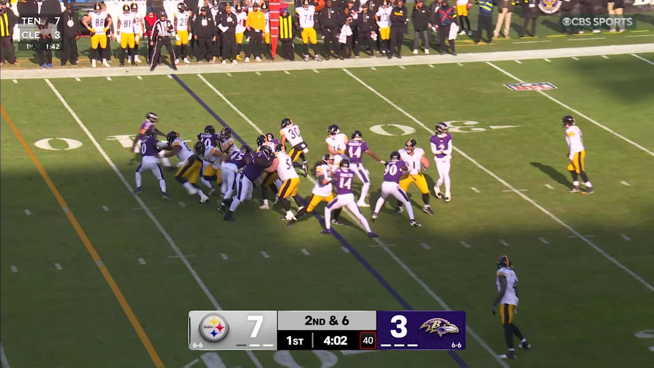 Pittsburgh Steelers running back Jaylen Warren hits the B button at ...