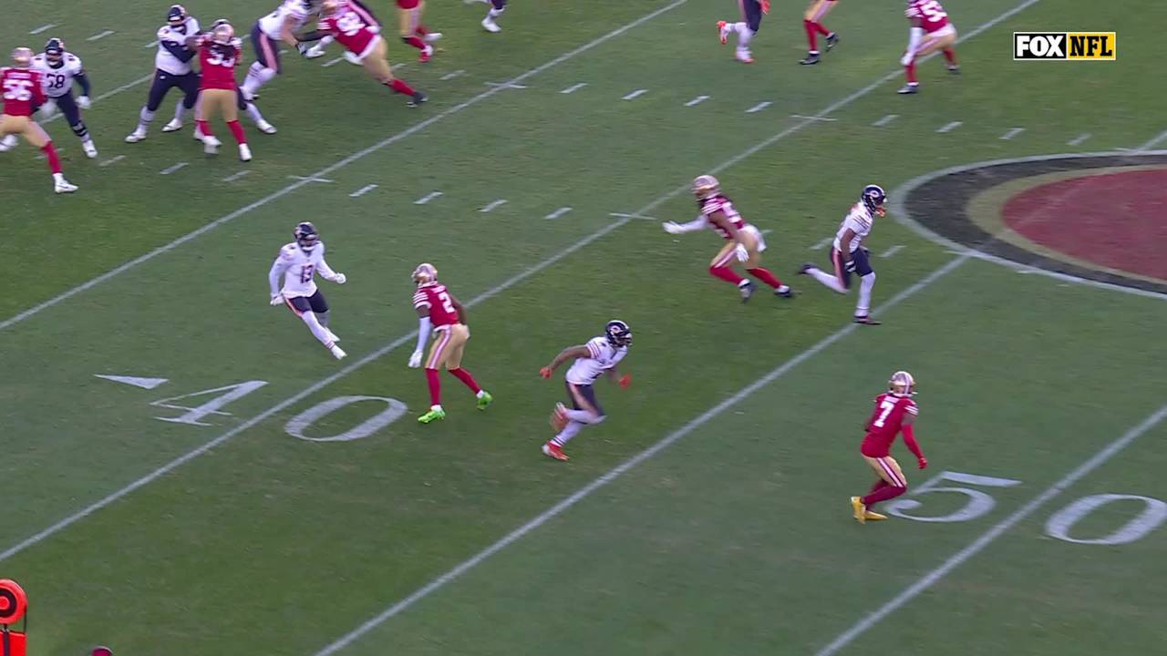 Quarterback Caleb Williams' 17-yard connection with wide receiver Rome Odunze gets Chicago Bears ...