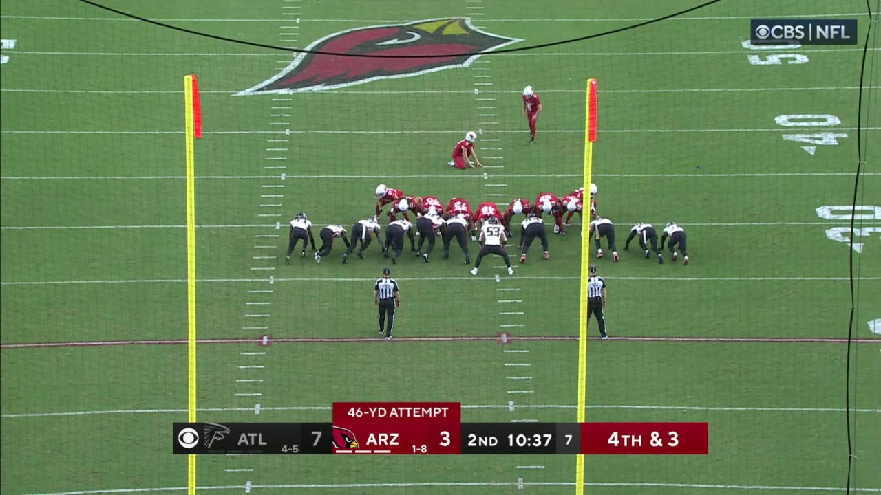 Arizona Cardinals kicker Matt Prater's 46-yard field goal makes it a 7 ...