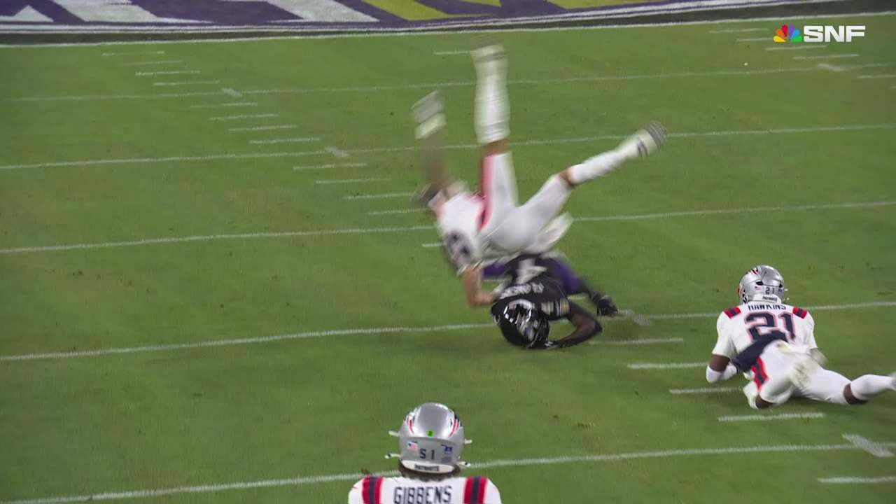 Baltimore Ravens quarterback Lamar Jackson's 18-yard strike to wide ...