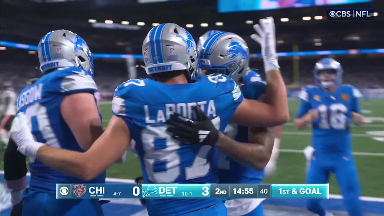 Detroit Lions tight end Sam LaPorta's fourth TD catch of season marks ...