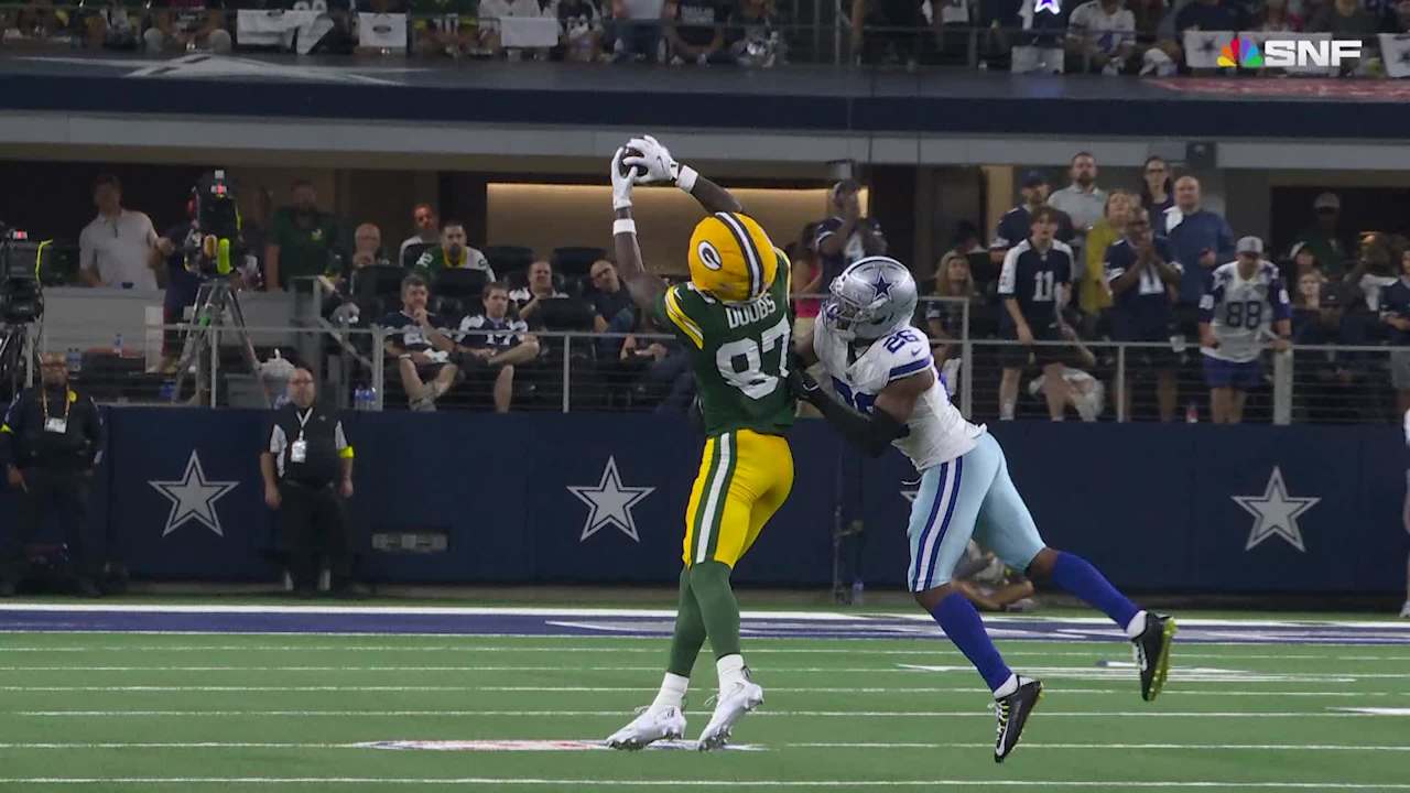 Green Bay Packers wide receiver Romeo Doubs' back-shoulder catch goes ...