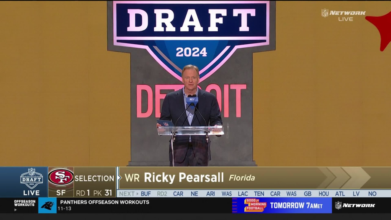 San Francisco 49ers select wide receiver Ricky Pearsall with No. 31 ...