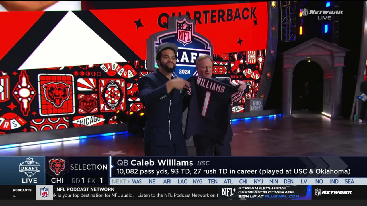 Chicago Bears select quarterback Caleb Williams with No. 1 pick in 2024 NFL Draft