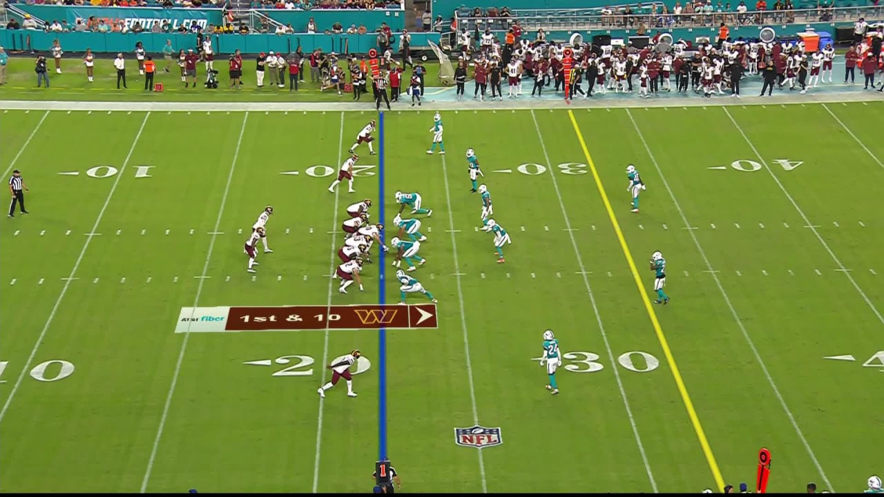 Washington Commanders quarterback Jeff Driskel locates wide receiver ...