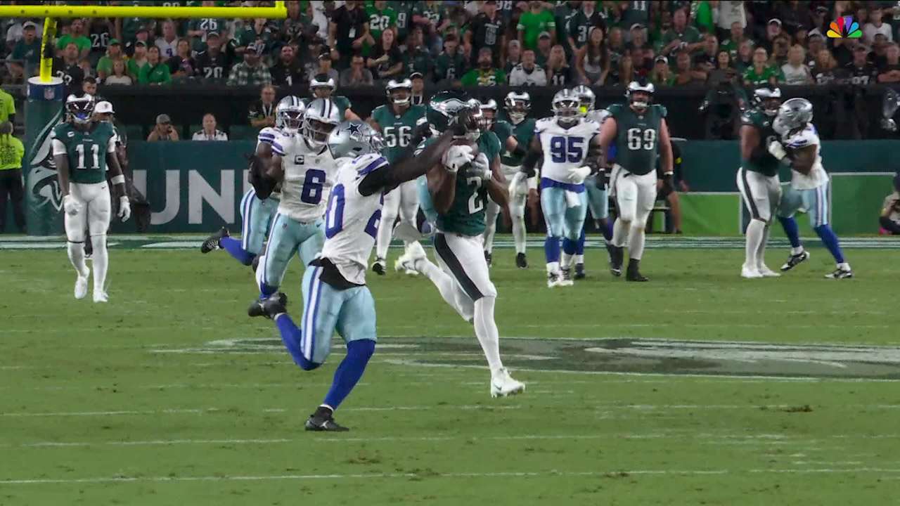 Can't-Miss Play: 51-yard launch! Philadelphia Eagles quarterback Jalen Hurts' deep dime to wide ...