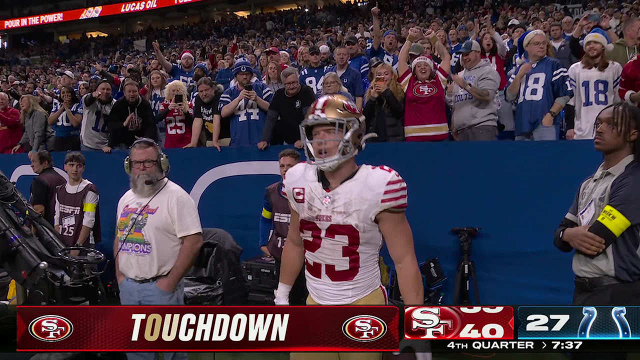 San Francisco 49ers running back Christian McCaffery's second touchdown ...