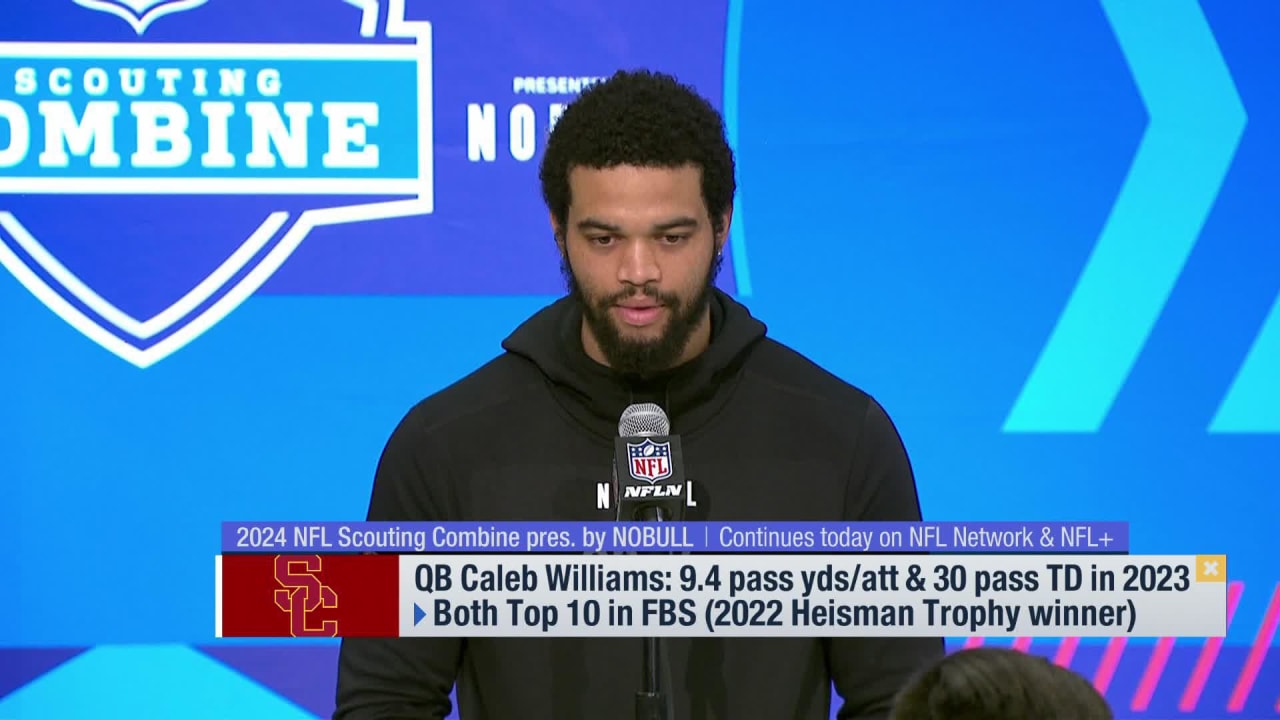 Usc Quarterback Caleb Williams Addresses Media At His Nfl Scouting