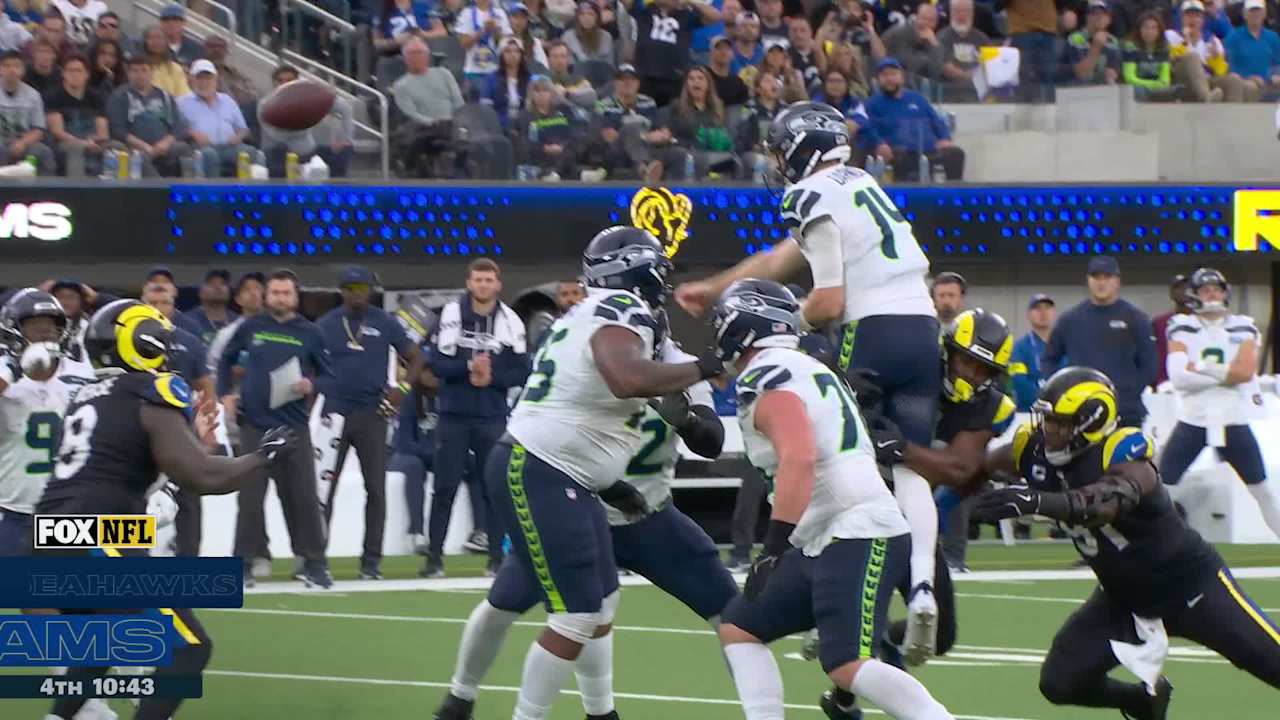 Seattle Seahawks quarterback Sam Darnold's FOURTH interception falls ...