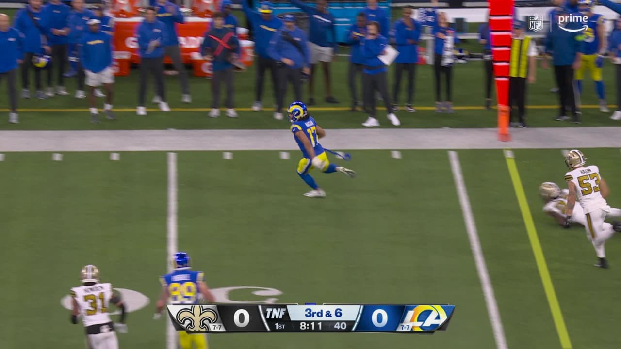 Los Angeles Rams wide receiver Puka Nacua sheds tackler for 17-yard ...