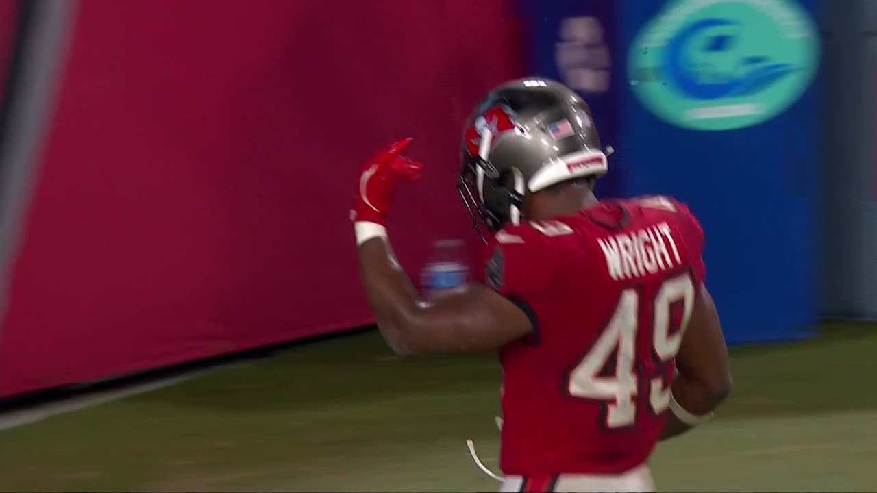 Third time's the charm! Tampa Bay Buccaneers running back Owen Wright scores third TD of drive ...