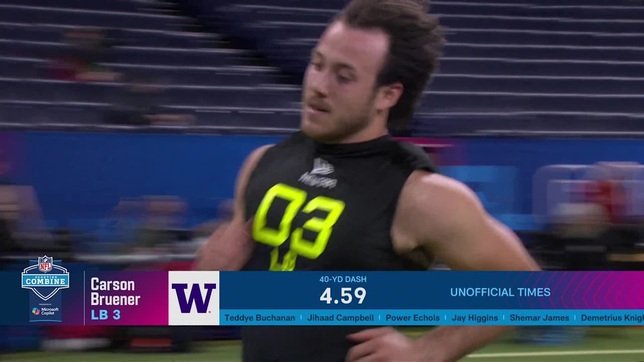 Linebacker Carson Bruener runs official 4.58-second 40-yard dash at 2025 combine