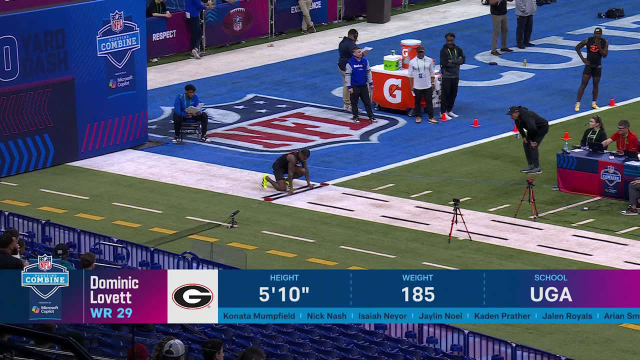 Wide receiver Dominic Lovett runs official 4.40-second 40-yard dash at ...