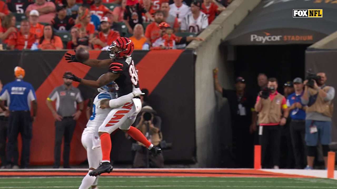 Cincinnati Bengals wide receiver Andrei Iosivas Mosses a Lion to snag ...