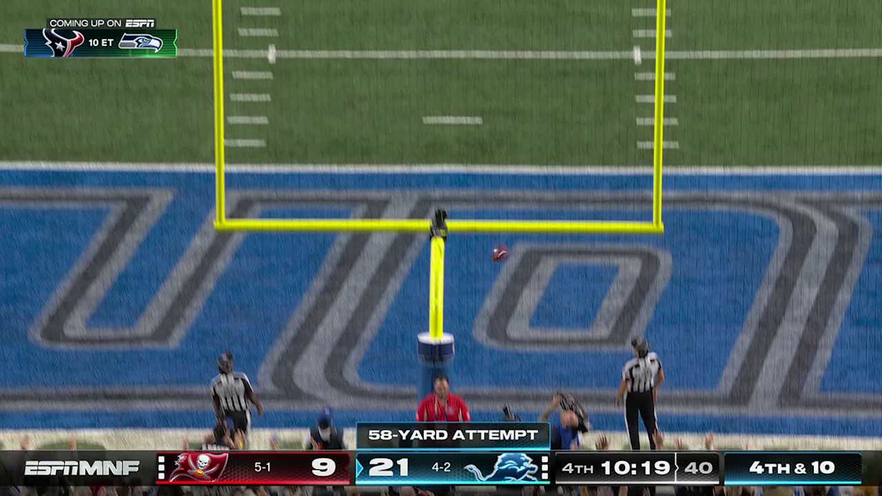 Doink alert! Detroit Lions kicker Jake Bates' kick BARELY gets through ...