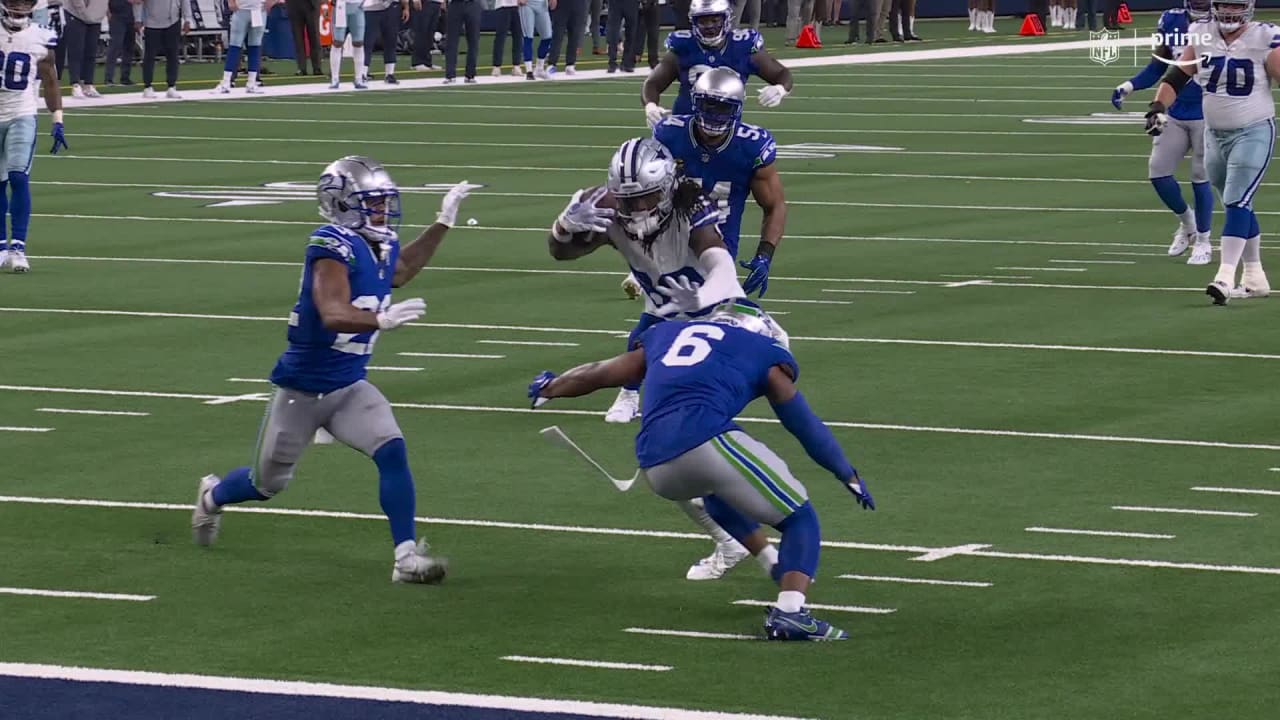 Dallas Cowboys wide receiver CeeDee Lamb's hurdle attempt into end zone ...