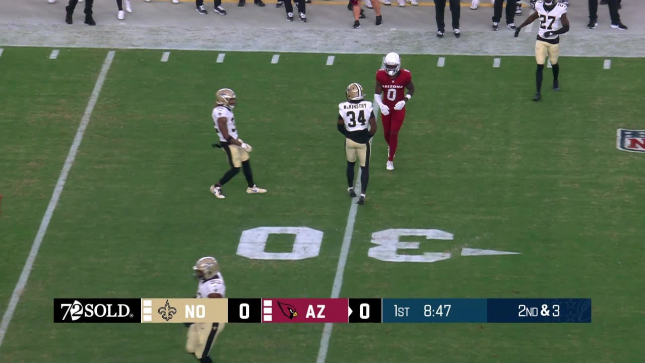New Orleans Saints cornerback Kool-Aid McKinstry gets a PBU vs. Arizona ...