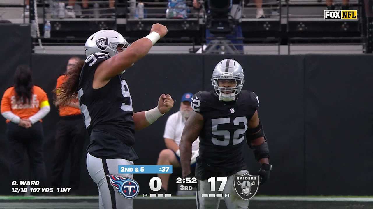 Las Vegas Raiders defensive tackle Leki Fotu notches first NFL career ...