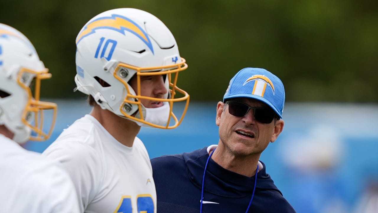 Chargers HC Jim Harbaugh extols QB Justin Herbert’s athleticism: 'He ...