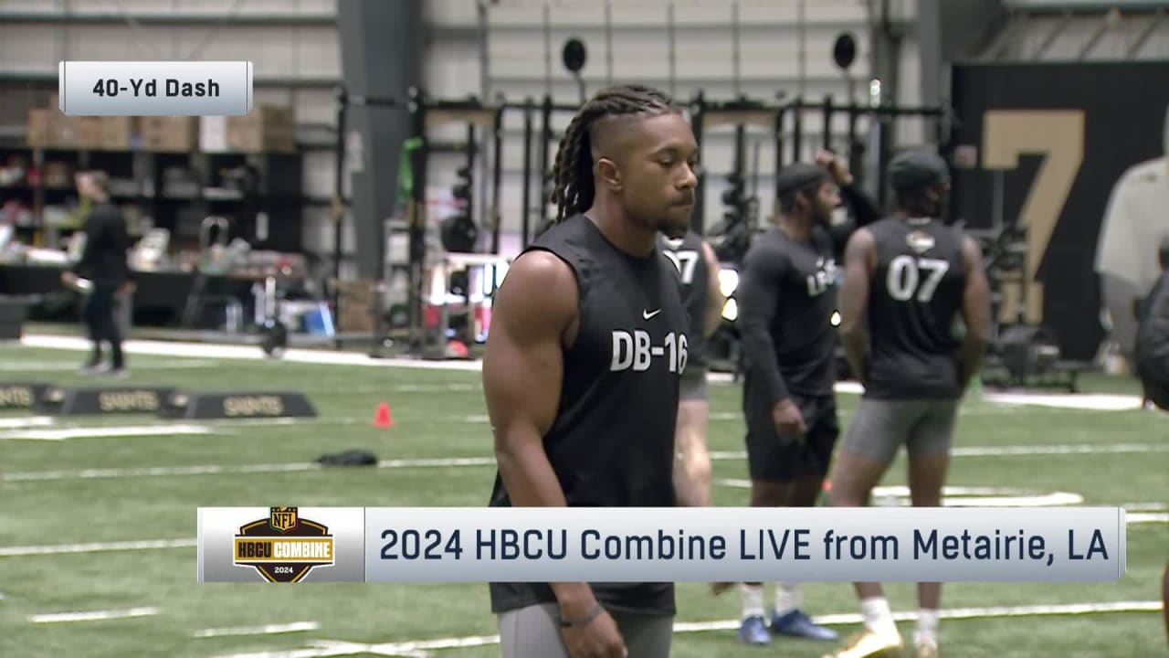 Jackson State safety S John Huggins runs 40-yard dash at 2024 HBCU Combine