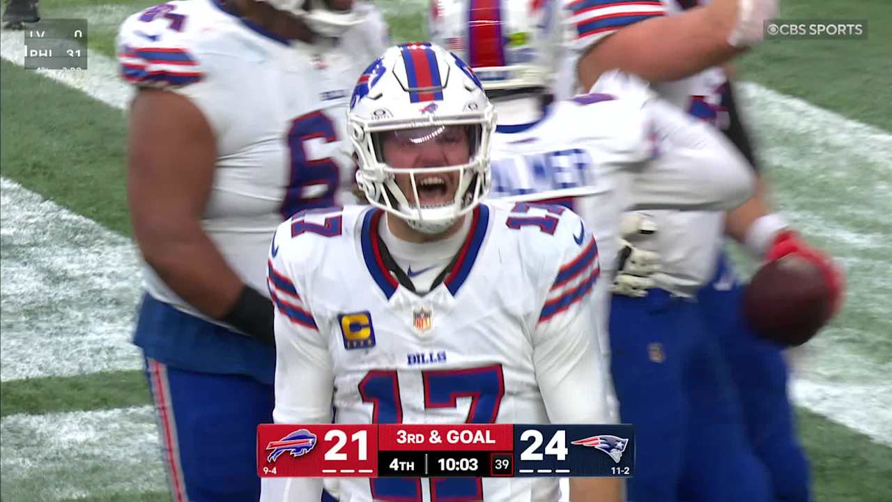 Buffalo Bills quarterback Josh Allen's touchdown fastball to tight end ...