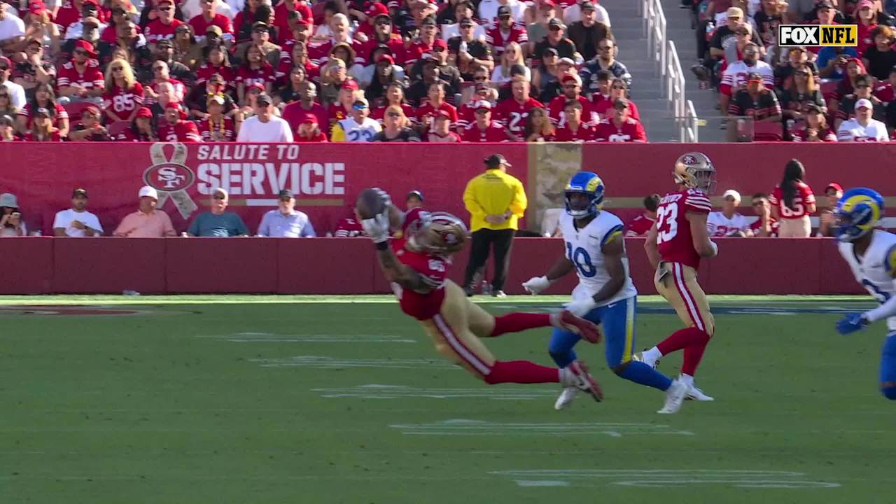 San Francisco 49ers tight end George Kittle's first catch of the day ...