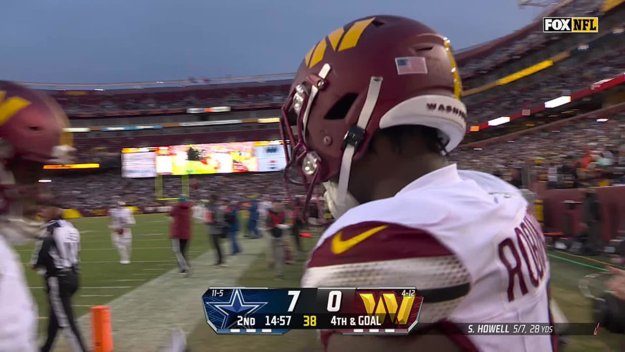 Washington Commanders quarterback Sam Howell's fourth-down TD pass to ...