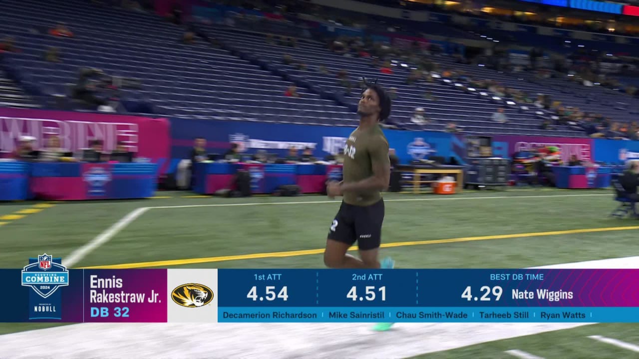 Cornerback Ennis Rakestraw Jr. runs official 4.51-second 40-yard dash ...