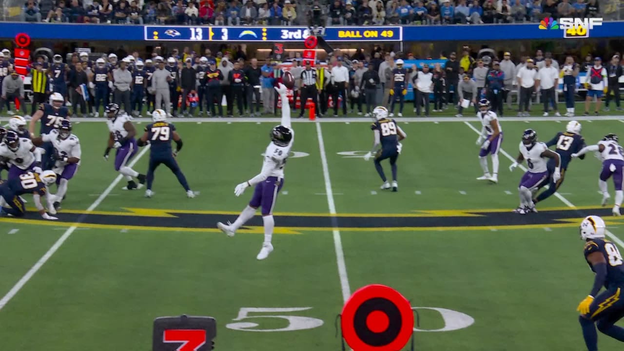 Baltimore Ravens outside linebacker Kyle Van Noy's leaping reach is ...