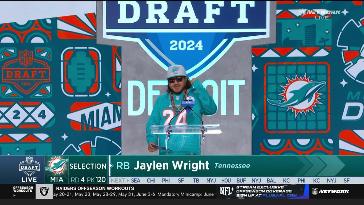 Miami Dolphins select running back Jaylen Wright with No. 120 pick in ...
