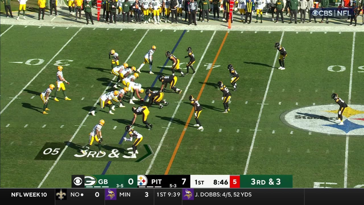 Green Bay Packers quarterback Jordan Love's 14-yard laser dots wide ...