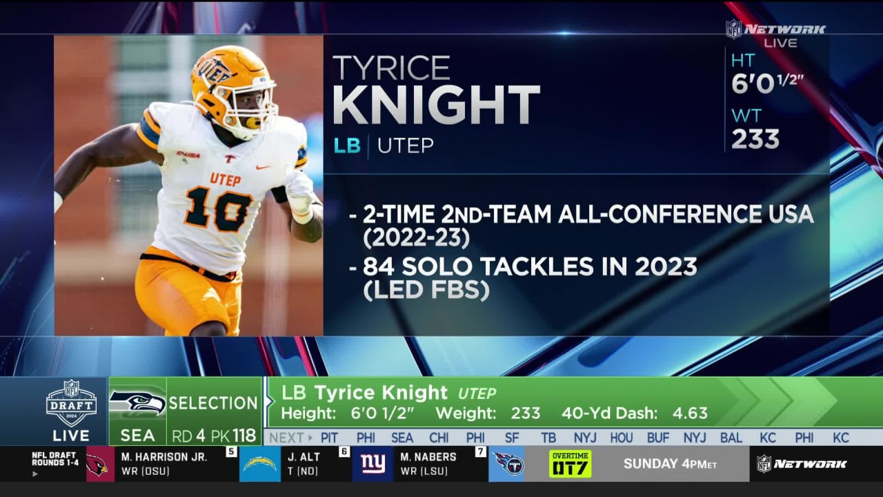 Seattle Seahawks select linebacker Tyrice Knight with No. 118 pick in ...