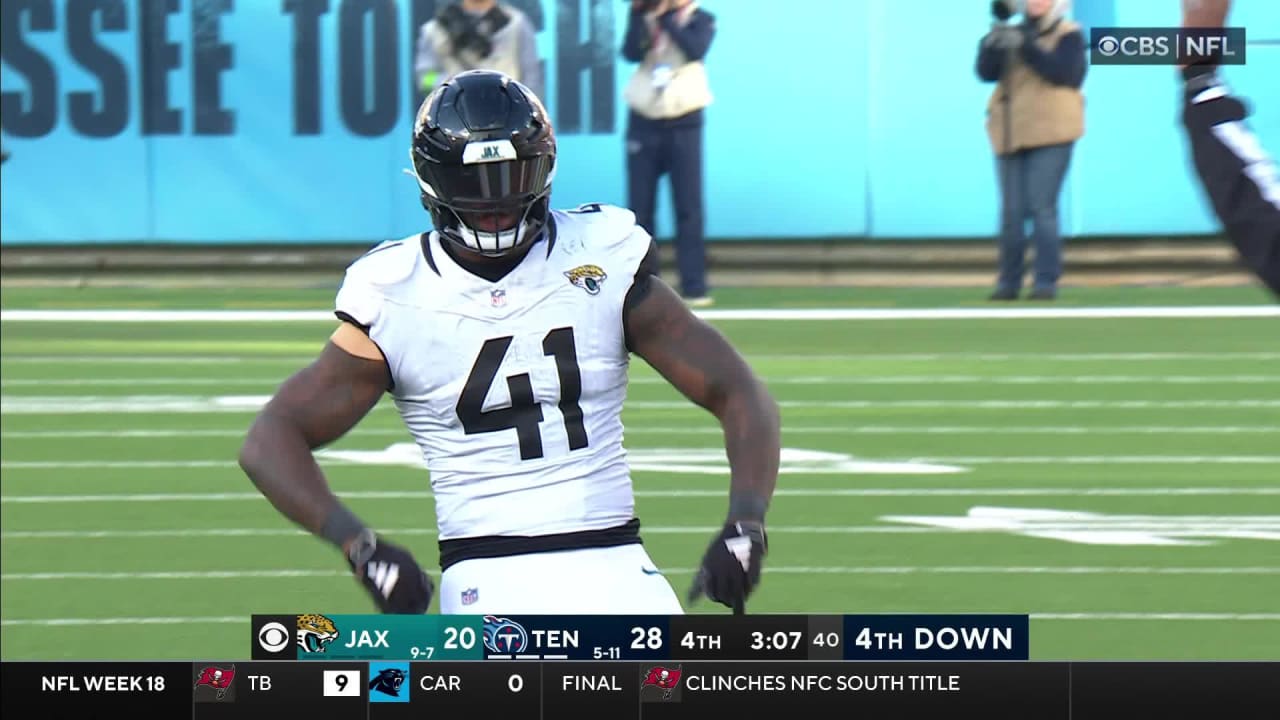 Jacksonville Jaguars linebacker Josh Allen boosts his sack total to 17. ...