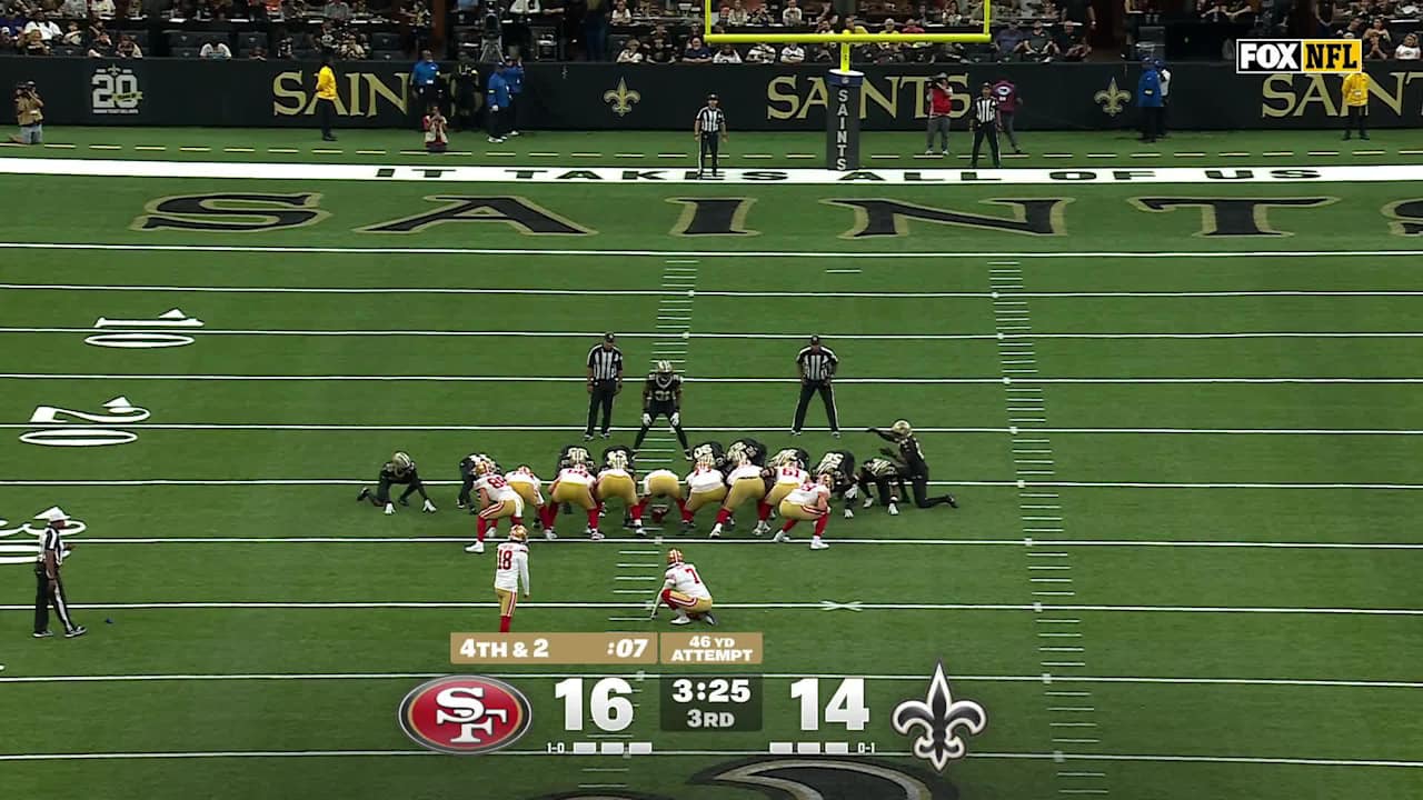 San Francisco 49ers' kicker Eddy Piñeiro's 46-yard field goal extends ...