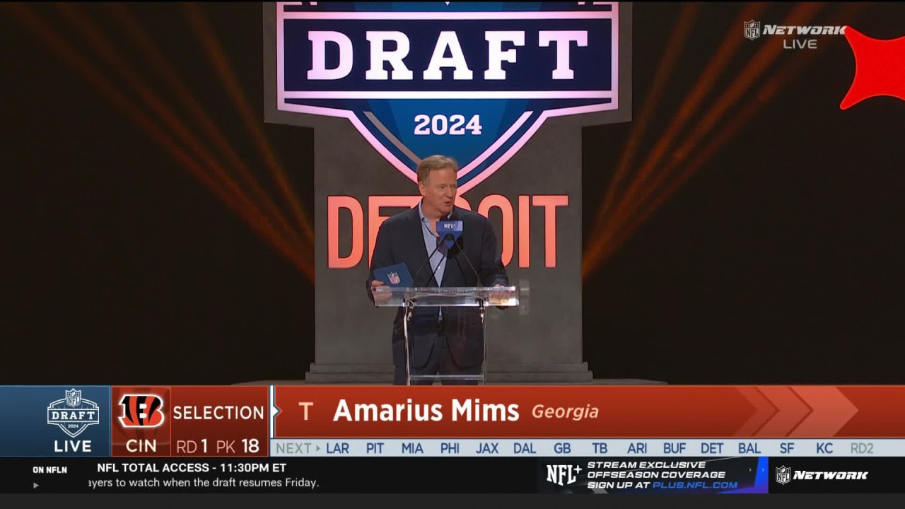 Cincinnati Bengals select offensive tackle Amarius Mims with No. 18 ...