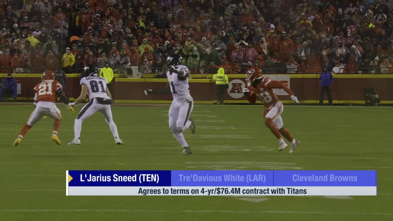 Cornerback L'Jarius Sneed agrees to terms on four-year, $76.4M contract ...