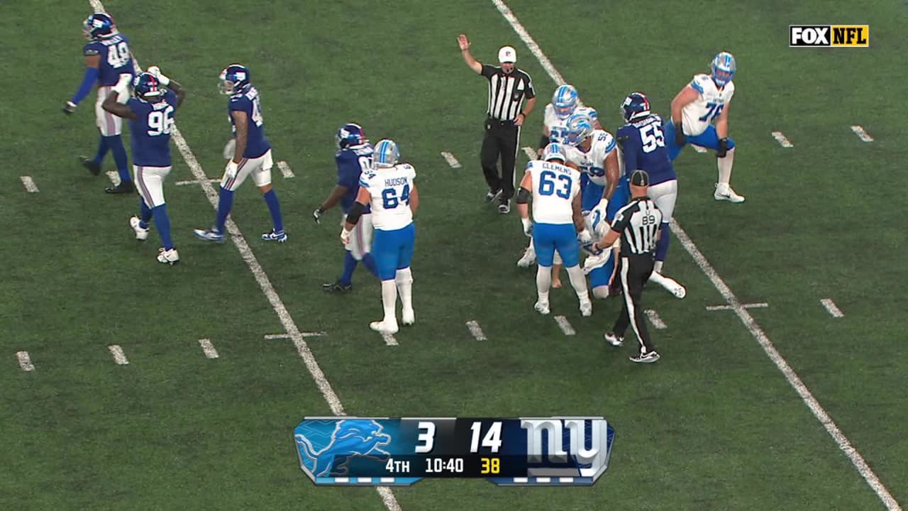New York Giants linebacker Benton Whitley ends Lions drive with third ...